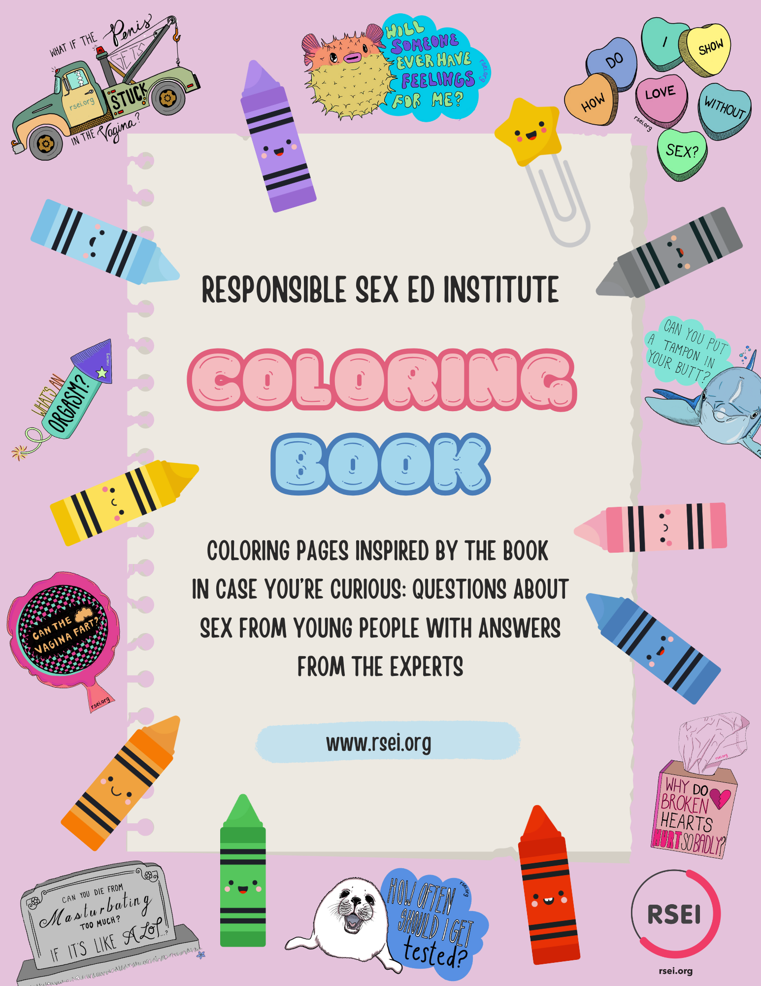 Rsei Coloring Book Responsible Sex Education Institute Rsei